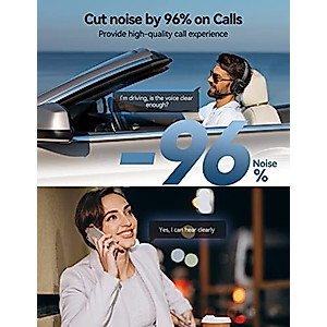 TECKNET Bluetooth Headset Wireless Headphones with Microphone AI Noise Cancelling & Mute Trucker Bluetooth Headset V5.2 Over-Ear Headphones for Truck Driver Cell Phone PC Computer Home Office Skype