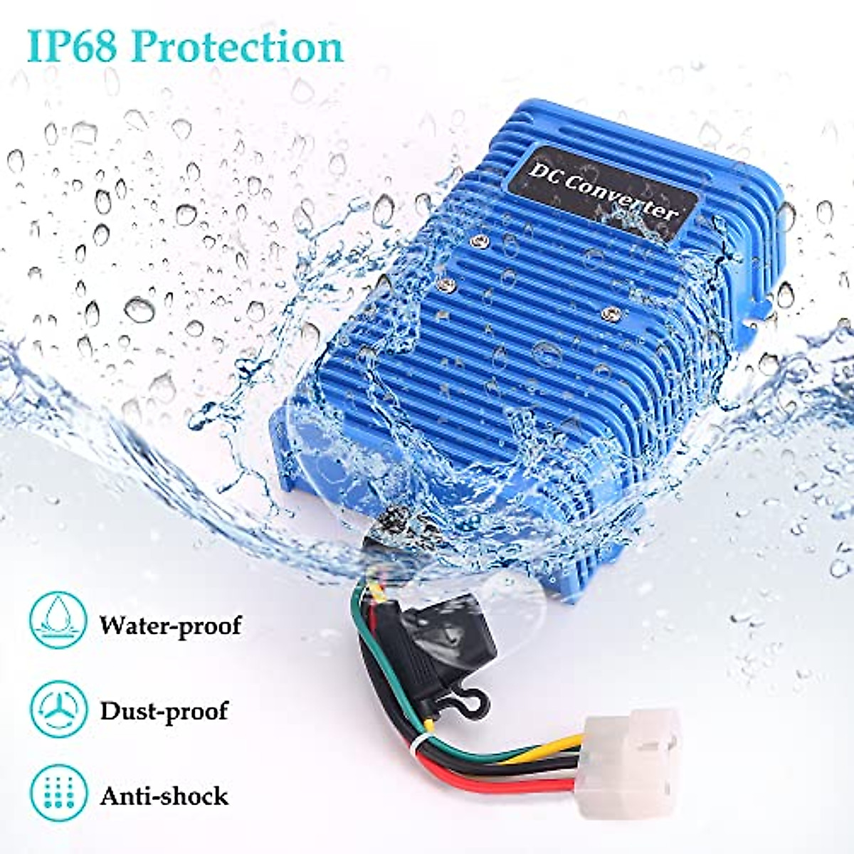 10L0L Golf Cart Voltage Reducer 36V 48V to 12V 30A 350W, Universal DC Step Down Converter, Regulator, Transformer for Yamaha EZGO Club Car