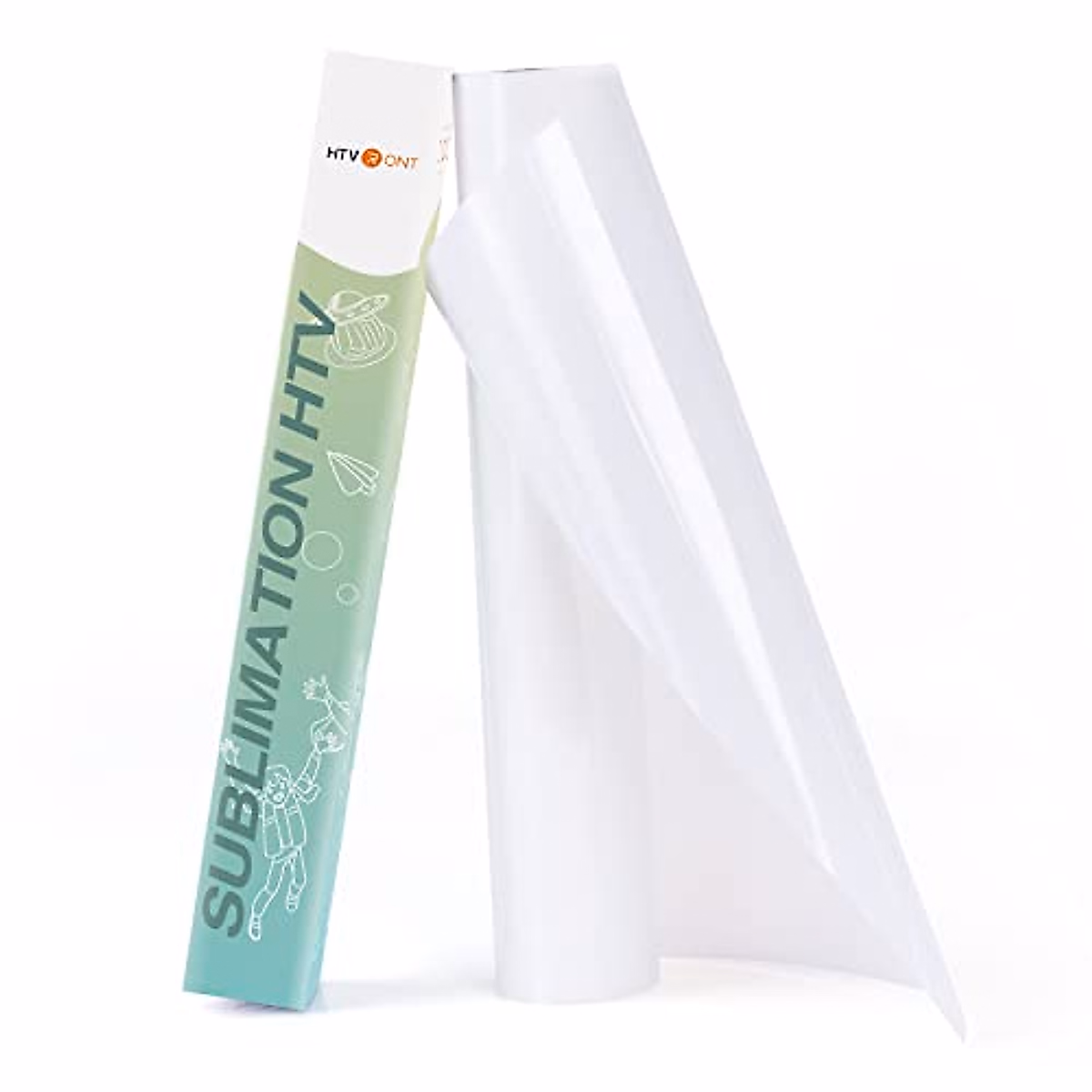 HTVRONT Clear HTV Vinyl for Sublimation - 12" X 5FT Upgraded Matte Sublimation Vinyl - Wash Durable Clear Dye Sub HTV for Light-Colored Cotton Fabric