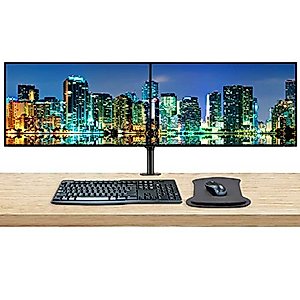 HP Z27q G3 27 Inch 2560 x 1440 QHD IPS LED-Backlit 2-Pack Monitor Bundle with Blue Light Filter, HDMI, DisplayPort, MK270 Wireless Keyboard and Mouse, Gel Mouse Pad, Dual Monitor Stand