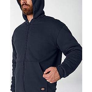 Dickies Men's Sherpa Lined Fleece Zip Hoodie, Dark Navy, L