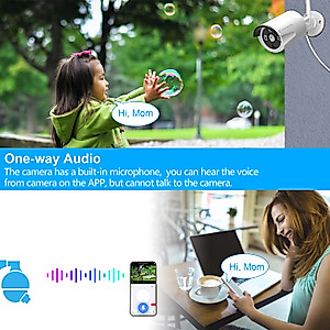 10CH Expandable Wireless Security Camera System with 10.1" Monitor 4pcs 3MP Indoor Outdoor Camera 1-Way Audio Night Vision Motion Detection Home Business CCTV Surveillance 1TB HDD