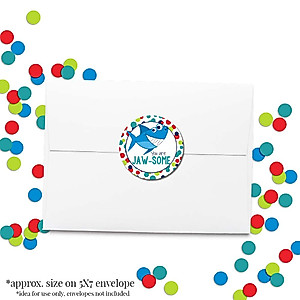 You are Jaw-Some Shark Appreciation & Encouragement Sticker Labels, 40 2" Party Circle Stickers by AmandaCreation, Great for Teachers, Co Workers, Employees and Anyone Who Needs to Feel Appreciated