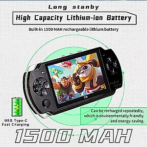 ZWYING Handheld Game Consoles for Kids and Adult, Built-in Free Retro Video Games, 4.3’’HD Screen with Joystick TV Output, Portable Gaming Player, Christmas’s Best Gift for Boys Girls(Black)