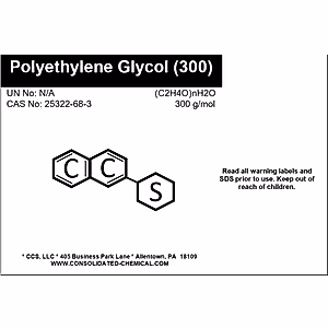 Polyethylene Glycol 300 (PEG 300) - Premium-Quality Industrial and Laboratory Grade Solvent (500mL (16 Fl Oz))