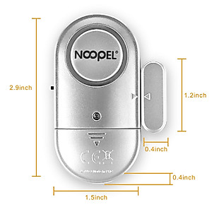 Door Window Alarm 2 Pack, New Version with Two Volume Levels,NOOPEL Burglar Intruder Entry Alarm for Kids Toddlers Indoor Personal Safety