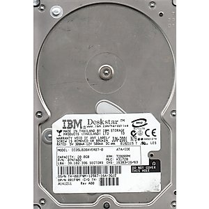 IC35L020AVER07-0, PN 07N7402, MLC H31728, IBM 20GB IDE 3.5 Hard Drive