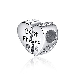 Pandora Charms Friendship Bracelets 925 Sterling Silver Best Friend Bracelets for 2 Heart Pandora Charms Clearance Friendship Gift