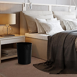 decorluxes Trash Cans, Plastic Small Trash Can, 1.8 Gallon Bedroom Trash Can, Office Trash Can, Waste Can for Bathroom (2, Black)