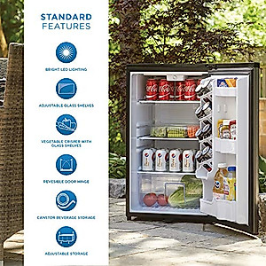 Danby DAR044A6BSLDBO 4.4 Cu.Ft. Outdoor Mini Fridge, IPX4-Rated Stainless Steel Look All Refrigerator for Patio, Cabana, Pool Bar, E-Star Rated, Spotless Steel