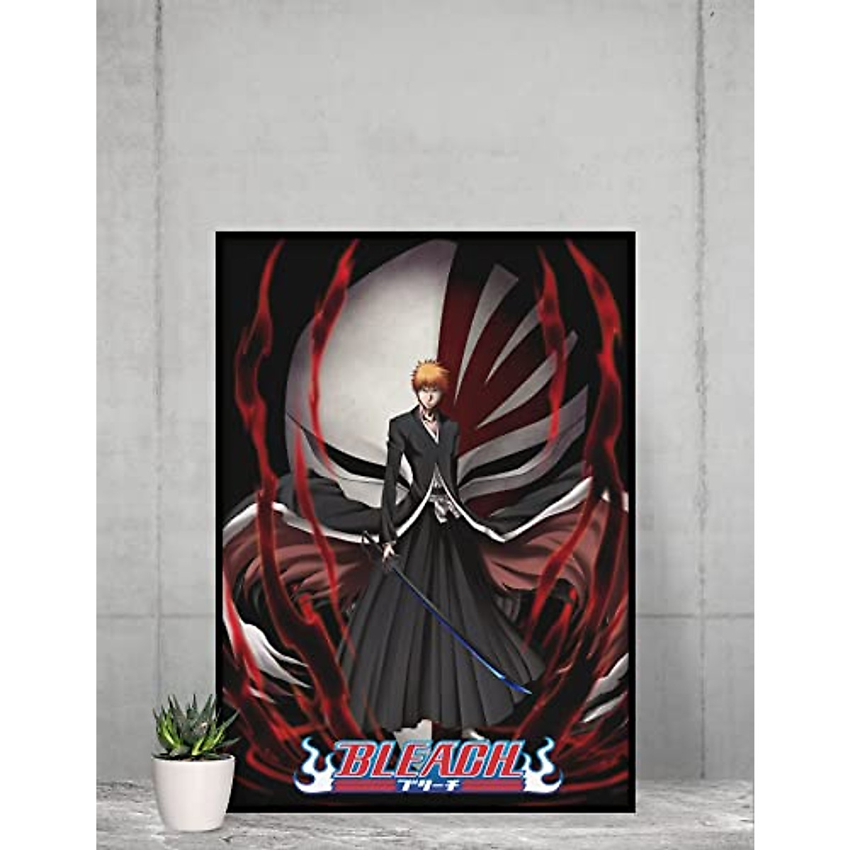 Bleach Anime Poster Ichigo Kurosaki Soul Reaper Swords Manga Comic Cool Aesthetic Modern Picture Japanese Bedroom Home Living Room Weeb Fan Birthday Gift Cool Wall Decor Art Print Poster 12x18