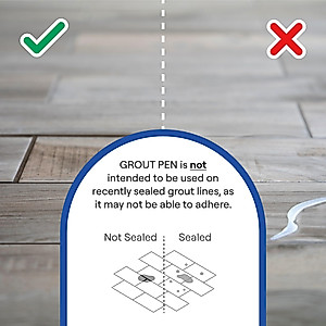 Grout Pen White Tile Paint Marker: Waterproof Grout Paint, Tile Grout Colorant and Sealer Pen - White, Wide 15mm Tip (20mL)