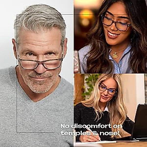 Readerest Blue Light Blocking Reading Glasses (Grey, 1.00 Magnification) Computer Eyeglasses With Thin Reflective Lens, Antiglare, Eye Strain, UV Protection, Stylish For Men And Women