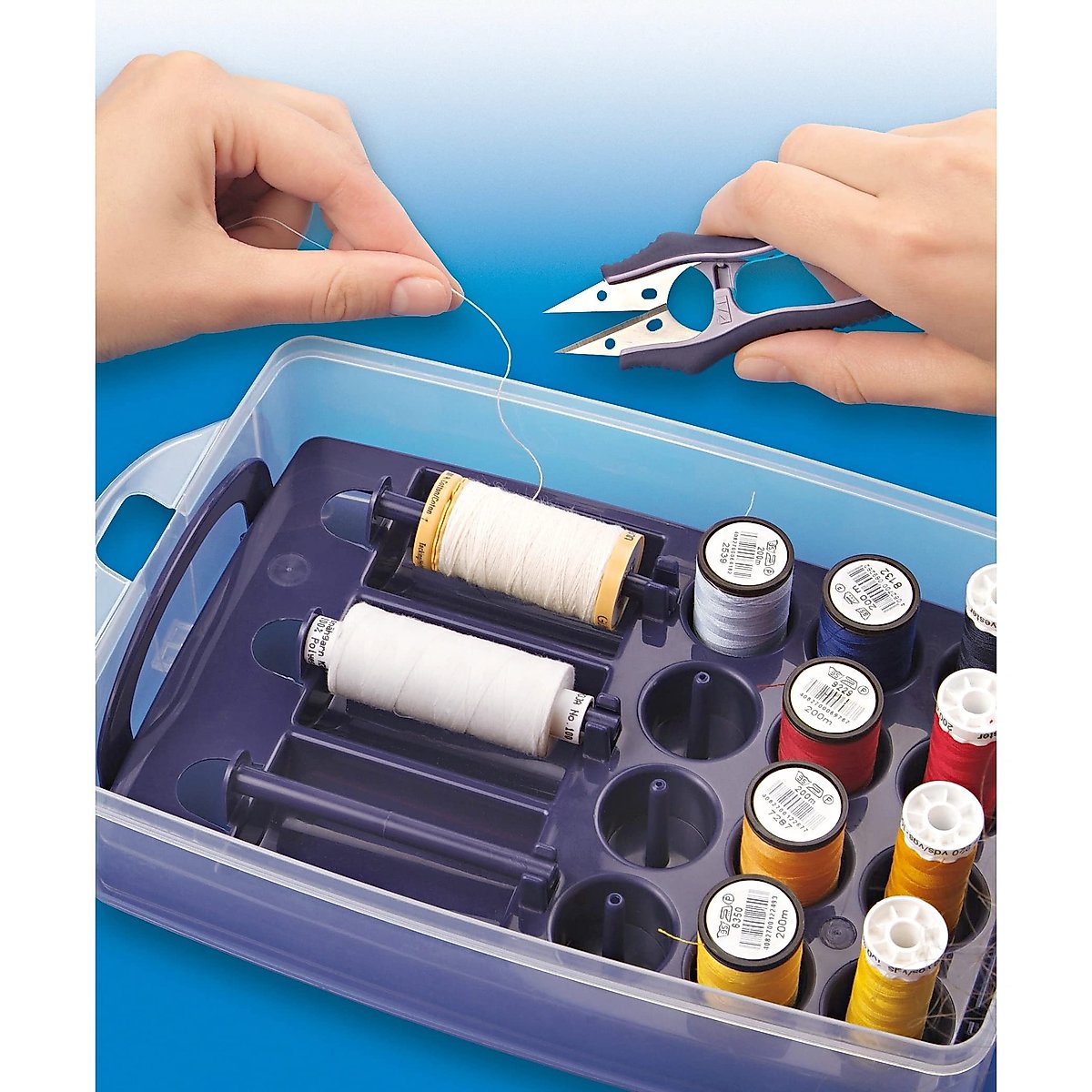 Prym Thread Sorting Inserts, Clear Click Box, 24 x 16,5 x 8 cm, Violet