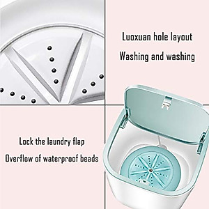 Mini Washing Machine Portable turbo Washers -USB underwear Panties Small Cleaning Mchine -Lightweight Travel Laundry Washer- For Camping Apartments Dorms Business (White)