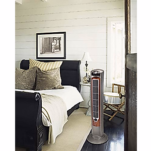 Lasko Portable Electric 42" Oscillating Tower Fan with Nighttime Setting, Timer and Remote Control for Indoor, Silverwood T42954 & Honeywell QuietSet Whole Room Tower Fan-Black, HYF290B