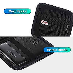 BOVKE Hard Carrying Case for Baseus 100W Blade USB C Portable Laptop Charger, Blade 100W HD/Blade 2 65W Super Fast Charging Laptop Power Bank for Laptop Phone, Mesh Pocket for Charging Cables, Black