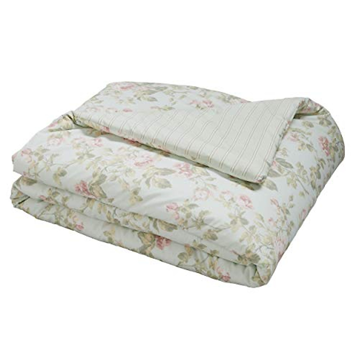 Laura Ashley Home - Queen Comforter Set, Reversible Cotton Bedding, Includes Matching Shams with Bonus Euro Shams & Throw Pillows (Madelynn Pastel Blue, Queen)