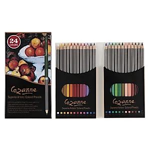 Creative Mark Cezanne Premium Colored Pencils MultiColor Set of 24 - Highly-Pigmented Drawing Pencils - Coloring Pencils for Drawing, Blending, Coloring, and More