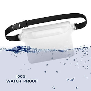 HEETA Waterproof Pouch, Screen Touch Sensitive Waterproof Bag Black & White L Bundle with 5-Pack Clear Waterproof Dry Bag