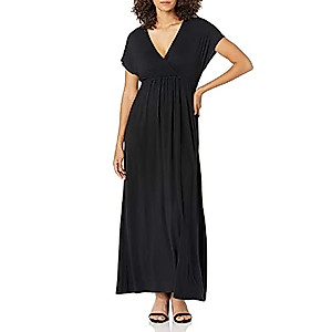 Amazon Essentials Women's Waisted Maxi Dress (Available in Plus Size), Black, 1X
