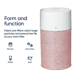 BLUEAIR Blue Pure 311 Auto Light Pink Pre-Filter, Washable Fabric Traps Pollen, Pet Hair & Dust, Archipelago Sand