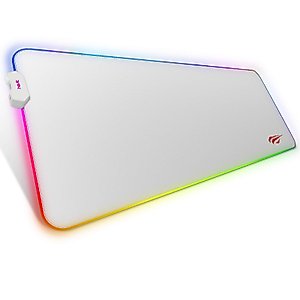 havit RGB Gaming Mouse Pad Soft Non-Slip Rubber Base Mouse Mat for Laptop Computer PC Games (31.5 X 11.8 X 0.16 inches, Light Grey)