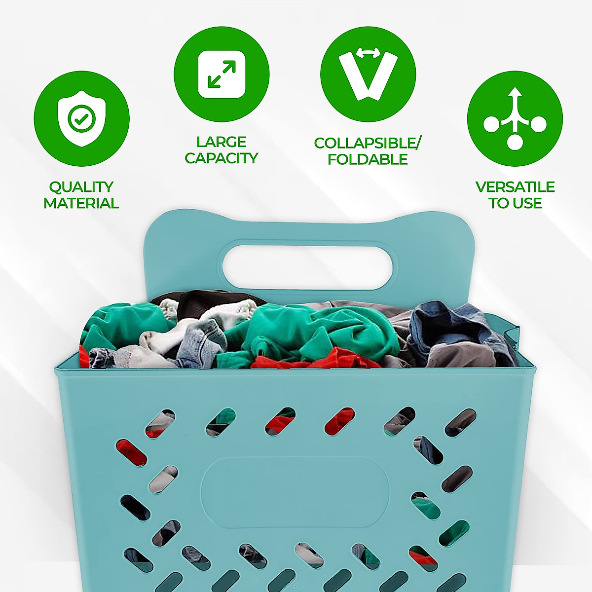 COZYVIBE Foldable Plastic Laundry Basket, Durable and Lightweight, Ideal for Home Storage