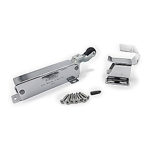 Kason 1094 Polished Chrome Hydraulic Door Closer and Wide 7/8" to 1 5/8" Offset Hook with Hardware KIT