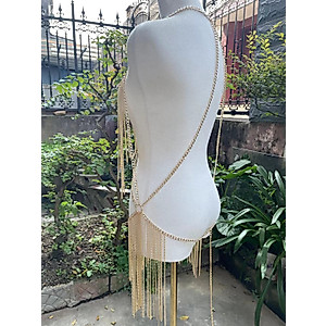 Allison Jennie Women's Sexy Suit Body Chain (010-Gold Colour)