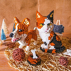 Uvini Adult Building Set, Blocks Pets, Micro Bricks Cat Animal Toy for Kids 10,11, 12, 13, 14, Teens or Adult, 1300 Pieces (1301)