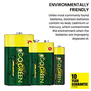 Go Green Power 24005 - 9V Alkaline Batteries, 1pk, 1 ea, green