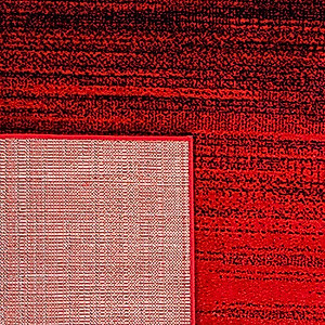 SAFAVIEH Adirondack Collection 6' x 9' Red / Black ADR142Q Modern Ombre Non-Shedding Living Room Bedroom Dining Home Office Area Rug