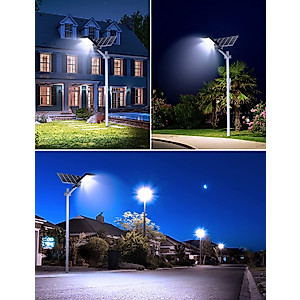 HYKOONT Solar Street Light, 500W Solar Parking Lot Lights Dusk to Dawn Outdoor Solar Lights, IP66 Waterproof 6500K Street Light Solar Powered Lighting for Garage,Garden,Patio (792 LEDs)