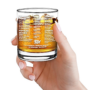 Old Fashioned Glasses-1944-Vintage 1944 Old Time Information 10.25oz Whiskey Rocks Glass -80th Birthday Aged to Perfection - 80 Years Old Gifts Bourbon Scotch Lowball Old Fashioned-1PACK