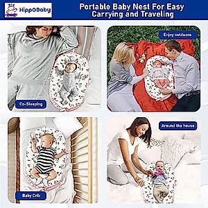 Baby Lounger Cover - Baby Nest for Baby Girls Boys- Soft Breathable Cotton Adjustable Newborn Bassinet Mattress- Changing Table Changing Pad- Sleep Bed Cover Fits 0-24 Months Newborn Infant Babies