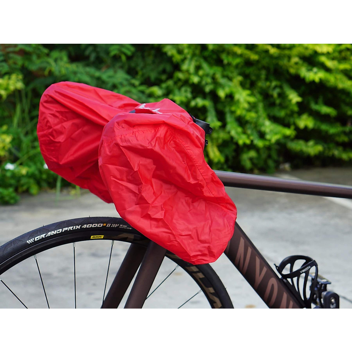 Vincita Water-Resistant Durable Handlebar Rain Cover Red Bike Cover for Mountain Bikes, Folding Bike, E-Bikes, Bikepacking Accessories (Red)