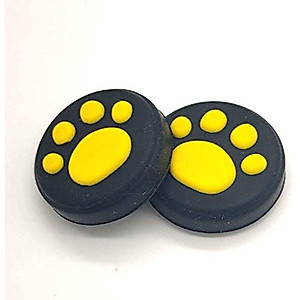 2 x Silicone Analog Controller Thumb Stick Joystick Grips Cap for Nintendo Switch NS & Switch Lite Controller Joy-Con ThumbStick Cute Cat Paw Claw (White-Pink)