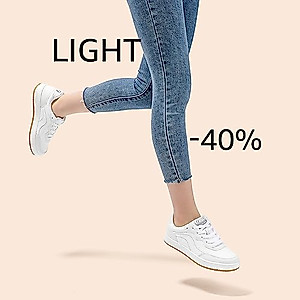 STQ White Sneakers for Women Comfortable Walking Sneakers Lightweight Tennis Shoes Breathable Canvas Sneakers White Size 6