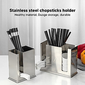 UPQRSG Utensil Holder, Stainless Steel Flatware Silverware Caddie Holder Basket Organizer, Hanging Rack Chopsticks Spoon Fork Knife Drainer Basket Storage Holder Organizer [3 Grids]