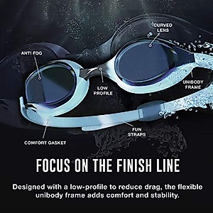 Speedo Unisex-child Swim Goggles Junior Hyper Flyer Ages 6-14,Silver Mirrored