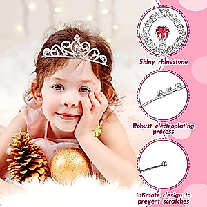 24 Pieces Girls Crystal Tiara Crown Rhinestone Tiara Headband Bling Crystal Princess Tiaras Silver Heart Crown Headband for Wedding Prom Birthday Party Hair Jewelry, 12 Styles