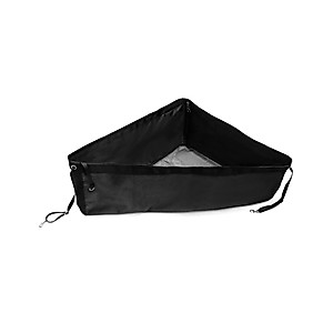 QWORK Corner Hay Feeder Bags, 2 Pack Large Capacity Hay Bag for Horse, Reduces Waste, with Mesh Bottom and Snap Closure, for Horse Trailer Stalls, Black