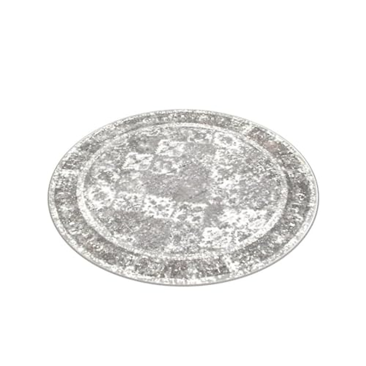 Unique Loom Rosso Collection Vintage, Traditional, Bohemian, Geometric, Distressed, Southwestern Area Rug, 8' 0" x 8' 0", Gray/Ivory