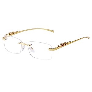 JUDOO Fashion Rimless Rectangle Sunglasses for Women Men Trendy Tinted Lens Frameless Shades UV400 Protection Lens