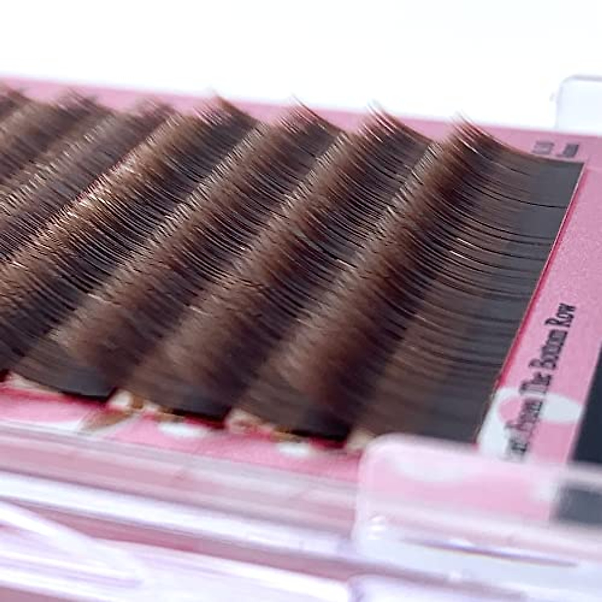 Beauty7 Brown Eyebrow Extensions Matte Individual Eyebrow False Lash Extension Tray Synthetic Mink 0.1mm Thickness Mixed 5/6/7/8mm Length Professional Tech (Brown)