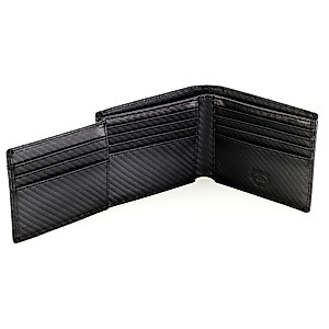 Stealth Mode Leather Bifold Wallet for Men - RFID Blocking, 11 Card Slots, Gift Box