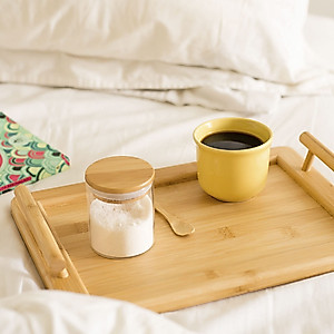 OIKOS | Hermetic Glass Storage Jars Set with Bamboo Lid | Candy Jars, Multipurpose Jars Kitchen Glass Canisters For Coffee, Flour, Sugar, Candy, Cookie, Spice and More | 10 Pieces, 6.7 OZ each