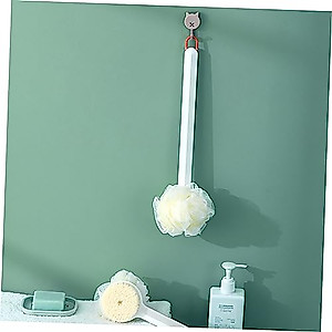 Sponges for Bathing Bath Brush Shower Brush Silicone scrubbers Skin exfoliating Tool Silicone Body Brush Shower Scrubber pet Nylon Wool Double Sided Brush loofah White