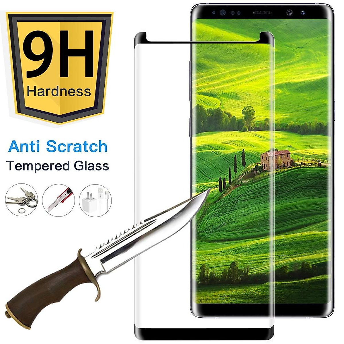 【2-PACK】Coolpow Designed for Samsung Galaxy Note 8 Screen Protector, Case Friendly, Anti-Bubble,3D Curved,Full Screen Coverage,9H Hardness,HD Clear, Samsung Note 8 Screen Protector Tempered Glass Film